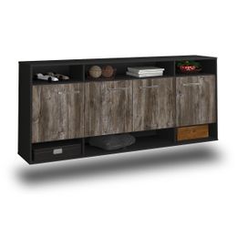 Stil.Zeit Sideboard Provo | Korpus Anthrazit | Treibholz hängend mit Griffen (180x79x35cm)