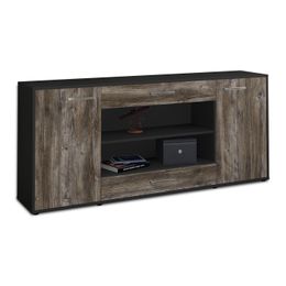 Stil.Zeit Sideboard Feli | Korpus Anthrazit | Treibholz mit Griffen (180x79x35cm)