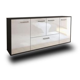 Stil.Zeit Sideboard Escondido | Korpus Anthrazit | Weiß hängend mit Griffen (180x79x35cm)