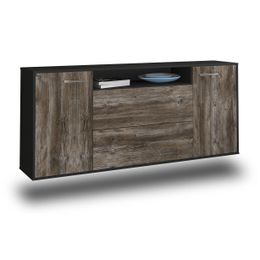 Stil.Zeit Sideboard Thousand Oaks | Korpus Anthrazit | Treibholz hängend mit Griffen (180x79x35cm)