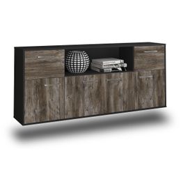 Stil.Zeit Sideboard West Valley City | Korpus Anthrazit | Treibholz hängend mit Griffen (180x79x35cm)