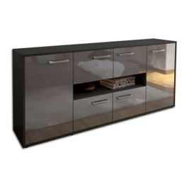 Stil.Zeit Sideboard Farina | Korpus Anthrazit | Grau mit Griffen (180x79x35cm)