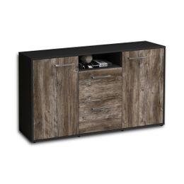 Stil.Zeit Sideboard Dimphi | Korpus Anthrazit | Treibholz mit Griffen (136x79x35cm)