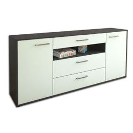 Stil.Zeit Sideboard Filippa | Korpus Anthrazit | Mint mit Griffen (180x79x35cm)