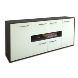 Stil.Zeit Sideboard Farina | Korpus Anthrazit | Mint mit Griffen (180x79x35cm)