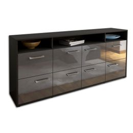 Stil.Zeit Sideboard Evita | Korpus Anthrazit | Grau mit Griffen (180x79x35cm)