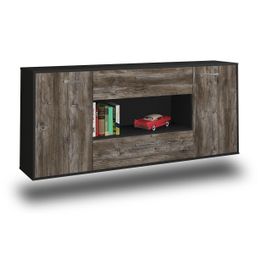 Stil.Zeit Sideboard Denton | Korpus Anthrazit | Treibholz hängend mit Griffen (180x79x35cm)