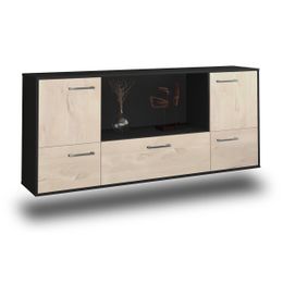 Stil.Zeit Sideboard Sunnyvale | Korpus Anthrazit | Zeder hängend mit Griffen (180x79x35cm)