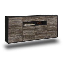 Stil.Zeit Sideboard Coral Springs | Korpus Anthrazit | Treibholz hängend mit Griffen (180x79x35cm)