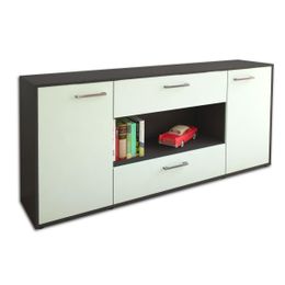 Stil.Zeit Sideboard Filomena | Korpus Anthrazit | Mint mit Griffen (180x79x35cm)