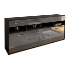 Stil.Zeit Sideboard Floria | Korpus Anthrazit | Grau mit Griffen (180x79x35cm)