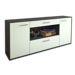 Stil.Zeit Sideboard Fiora | Korpus Anthrazit | Mint mit Griffen (180x79x35cm)