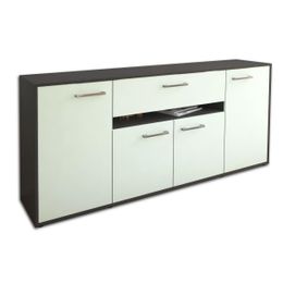 Stil.Zeit Sideboard Flavia | Korpus Anthrazit | Mint mit Griffen (180x79x35cm)