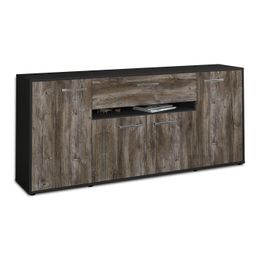 Stil.Zeit Sideboard Flavia | Korpus Anthrazit | Treibholz mit Griffen (180x79x35cm)