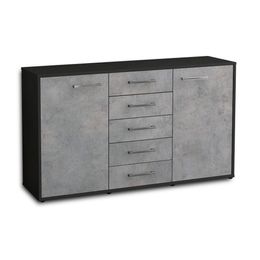 Stil.Zeit Sideboard Dorelly | Korpus Anthrazit | Beton mit Griffen (136x79x35cm)