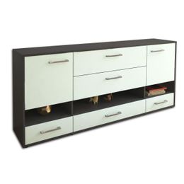 Stil.Zeit Sideboard Florentina | Korpus Anthrazit | Mint mit Griffen (180x79x35cm)