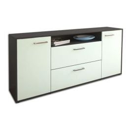 Stil.Zeit Sideboard Erina | Korpus Anthrazit | Mint mit Griffen (180x79x35cm)