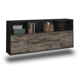 Stil.Zeit Sideboard Cary | Korpus Anthrazit | Treibholz hängend mit Griffen (180x79x35cm)