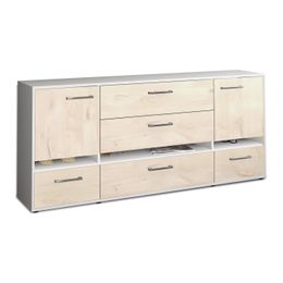 Stil.Zeit Sideboard Floriana | Korpus Weiß | Zeder mit Griffen (180x79x35cm)