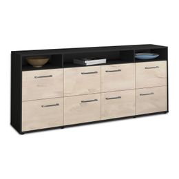 Stil.Zeit Sideboard Evita | Korpus Anthrazit | Zeder mit Griffen (180x79x35cm)