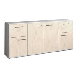 Stil.Zeit Sideboard Gemma | Korpus Weiß | Zeder mit Griffen (180x79x35cm)