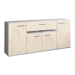 Stil.Zeit Sideboard Flavia | Korpus Weiß | Zeder mit Griffen (180x79x35cm)