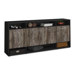 Stil.Zeit Sideboard Felia | Korpus Anthrazit | Treibholz mit Griffen (180x79x35cm)