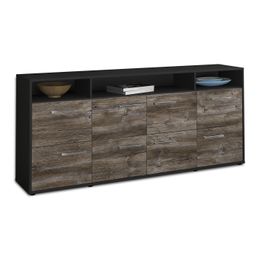 Stil.Zeit Sideboard Evita | Korpus Anthrazit | Treibholz mit Griffen (180x79x35cm)