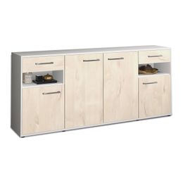 Stil.Zeit Sideboard Franca | Korpus Weiß | Zeder mit Griffen (180x79x35cm)