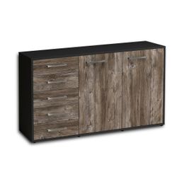 Stil.Zeit Sideboard Dorentina | Korpus Anthrazit | Treibholz mit Griffen (136x79x35cm)