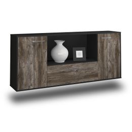 Stil.Zeit Sideboard Fort Collins | Korpus Anthrazit | Treibholz hängend mit Griffen (180x79x35cm)