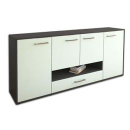 Stil.Zeit Sideboard Felicitas | Korpus Anthrazit | Mint mit Griffen (180x79x35cm)