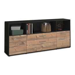 Stil.Zeit Sideboard Estella | Korpus Anthrazit | Pinie mit Griffen (180x79x35cm)