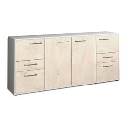 Stil.Zeit Sideboard Georgina | Korpus Weiß | Zeder mit Griffen (180x79x35cm)