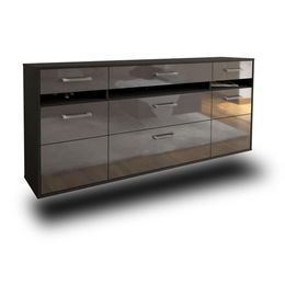 Stil.Zeit Sideboard Manchester | Korpus Anthrazit | Grau hängend mit Griffen (180x79x35cm)