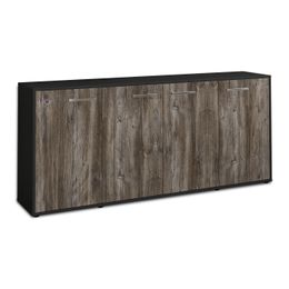 Stil.Zeit Sideboard Elana | Korpus Anthrazit | Treibholz mit Griffen (180x79x35cm)