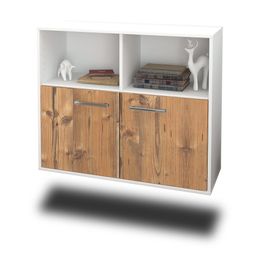 Stil.Zeit Sideboard Rochester | Korpus Weiß | Pinie hängend mit Griffen (92x79x35cm)