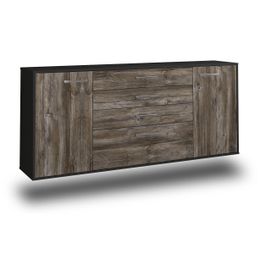 Stil.Zeit Sideboard Alexandria | Korpus Anthrazit | Treibholz hängend mit Griffen (180x79x35cm)