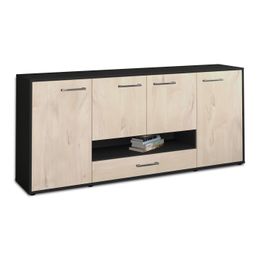 Stil.Zeit Sideboard Felicitas | Korpus Anthrazit | Zeder mit Griffen (180x79x35cm)