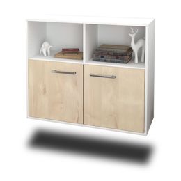 Stil.Zeit Sideboard Rochester | Korpus Weiß | Zeder hängend mit Griffen (92x79x35cm)