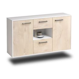 Stil.Zeit Sideboard Tallahassee | Korpus Weiß | Zeder hängend mit Griffen (136x79x35cm)