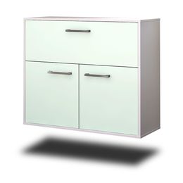 Stil.Zeit Sideboard Irving | Korpus Weiß | Mint hängend mit Griffen (92x79x35cm)