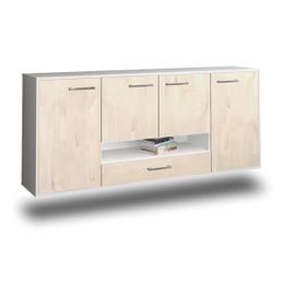 Stil.Zeit Sideboard Abilene | Korpus Weiß | Zeder hängend mit Griffen (180x79x35cm)