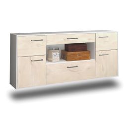 Stil.Zeit Sideboard Visalia | Korpus Weiß | Zeder hängend mit Griffen (180x79x35cm)