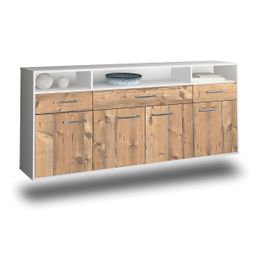 Stil.Zeit Sideboard Simi Valley | Korpus Weiß | Pinie hängend mit Griffen (180x79x35cm)