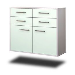 Stil.Zeit Sideboard Grand Rapids | Korpus Weiß | Mint hängend mit Griffen (92x79x35cm)