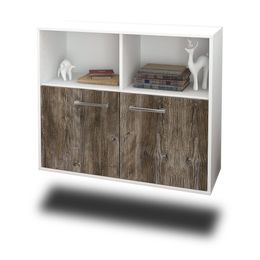 Stil.Zeit Sideboard Rochester | Korpus Weiß | Treibholz hängend mit Griffen (92x79x35cm)