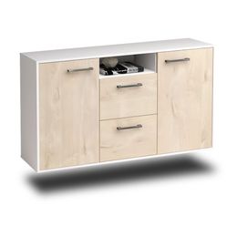 Stil.Zeit Sideboard Dayton | Korpus Weiß | Zeder hängend mit Griffen (136x79x35cm)