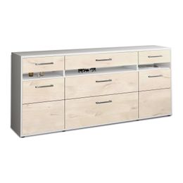 Stil.Zeit Sideboard Giada | Korpus Weiß | Zeder mit Griffen (180x79x35cm)