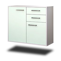 Stil.Zeit Sideboard Huntington Beach | Korpus Weiß | Mint hängend mit Griffen (92x79x35cm)